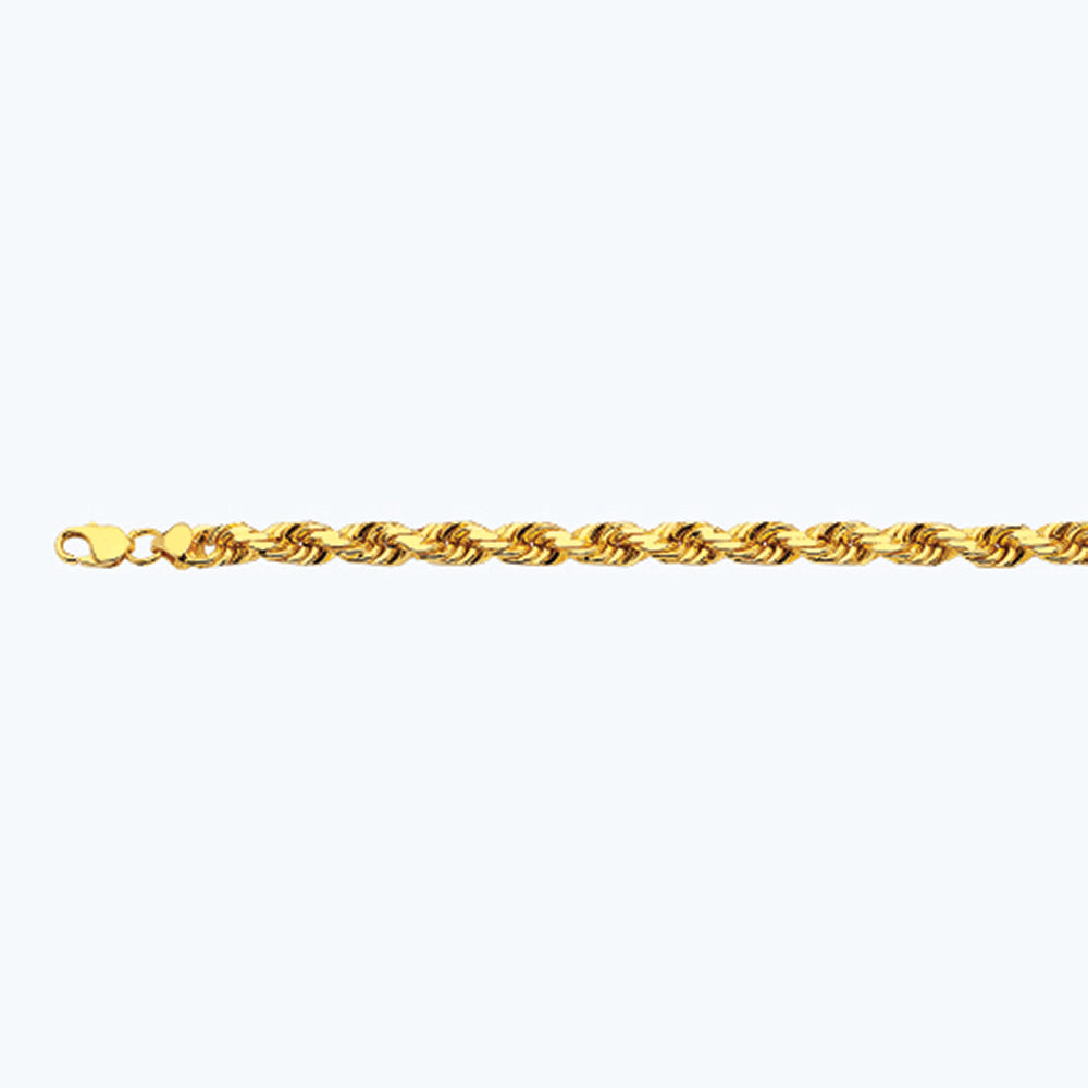 18K 10MM YELLOW GOLD SOLID DC ROPE 22" CHAIN NECKLACE (AVAILABLE IN LE ...