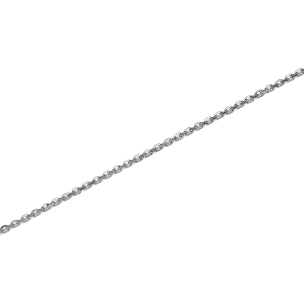 14K WHITE GOLD DC ROLO 023 GAUGE 24" CHAIN NECKLACE (AVAILABLE IN LENG ...
